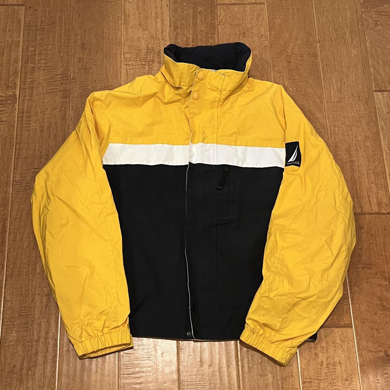 Nautica Yellow Black White Ski Jacket Pit to Pit... - Depop