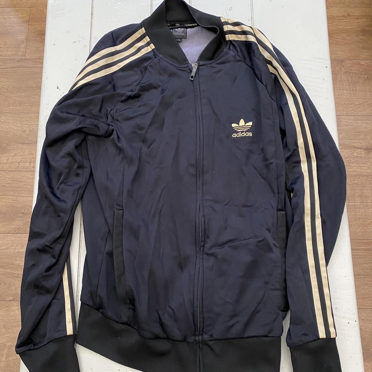 Adidas Men's Black and Gold Jacket | Depop