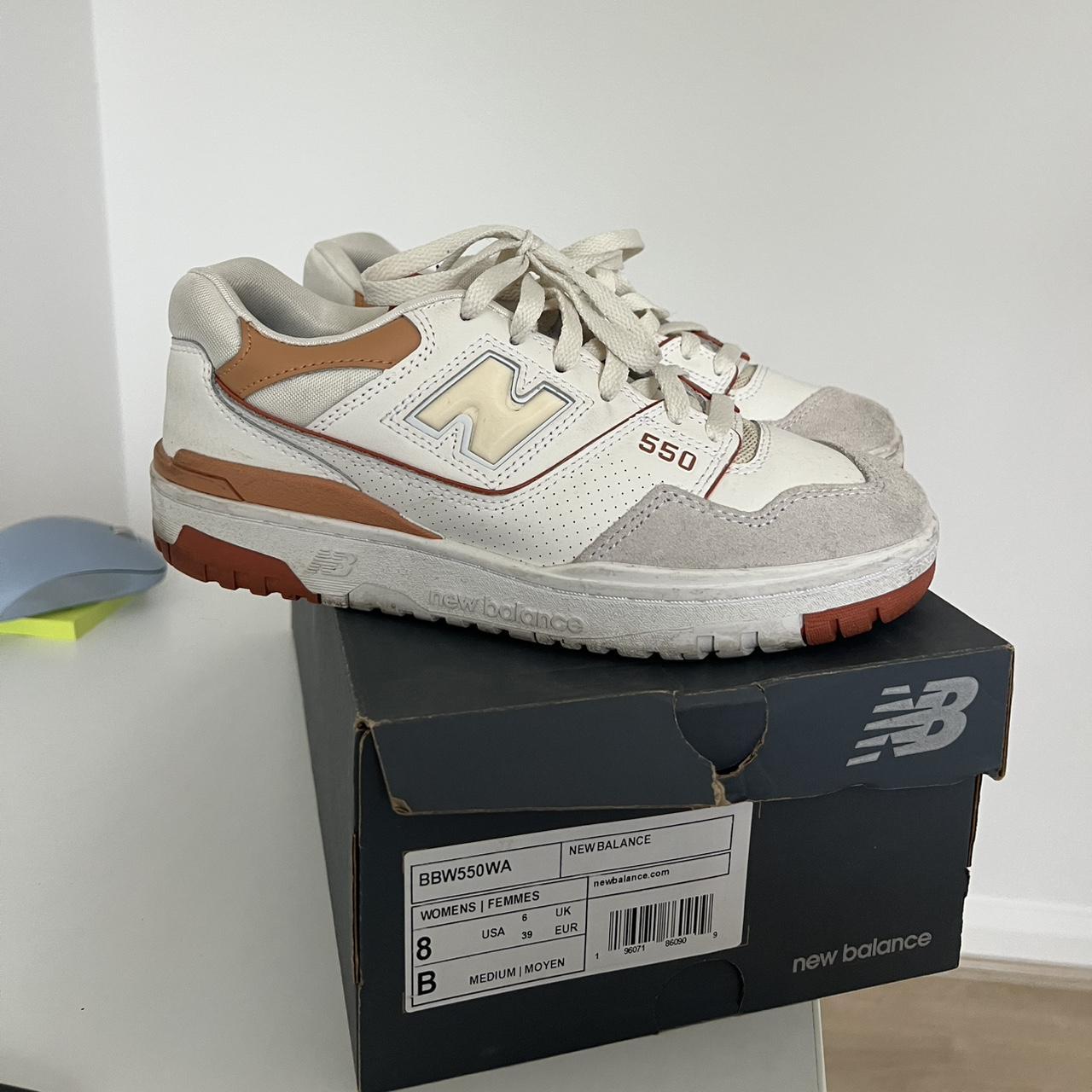 New Balance 550 White/Orange Box not included but... | Depop