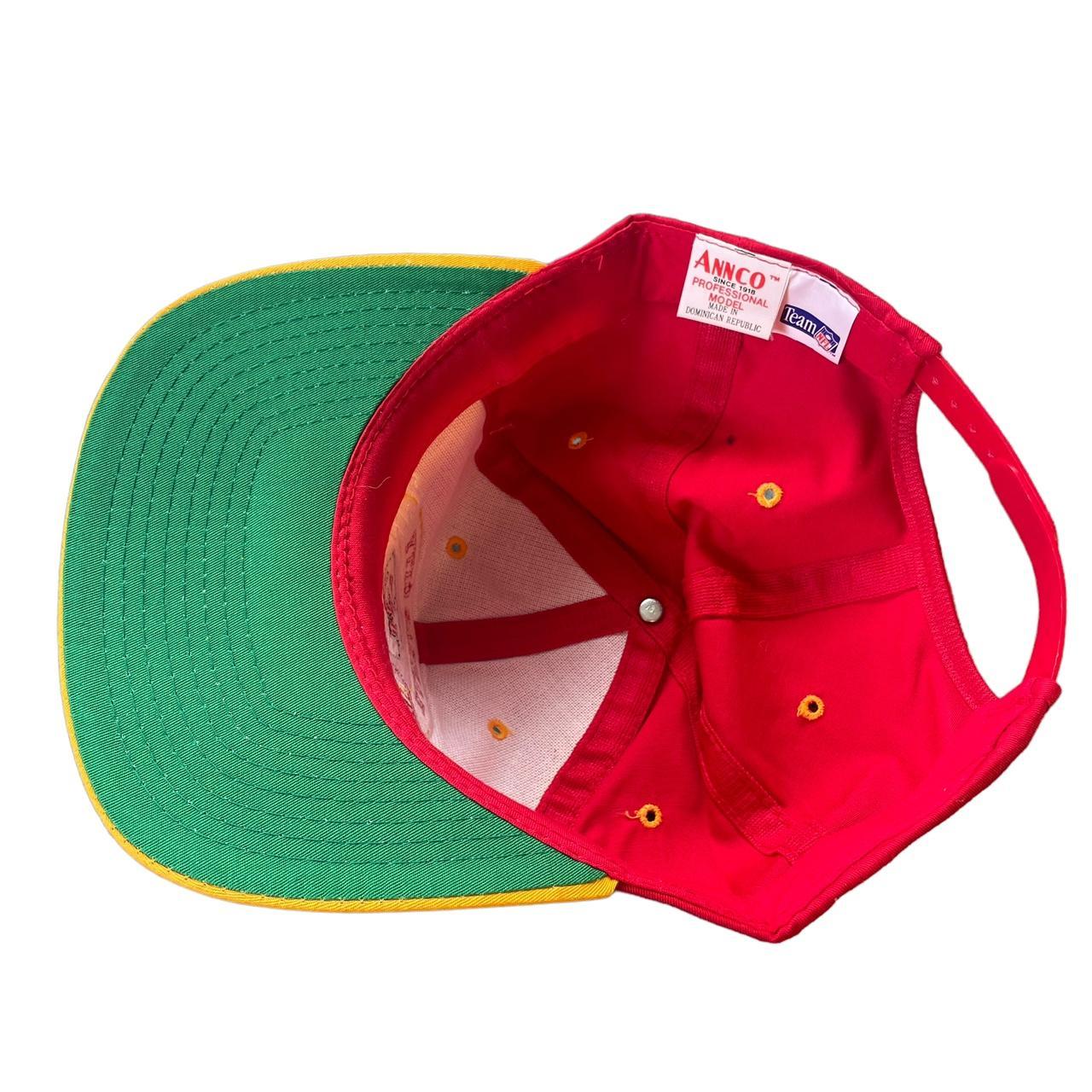 American Vintage Men's Red and Yellow Hat | Depop