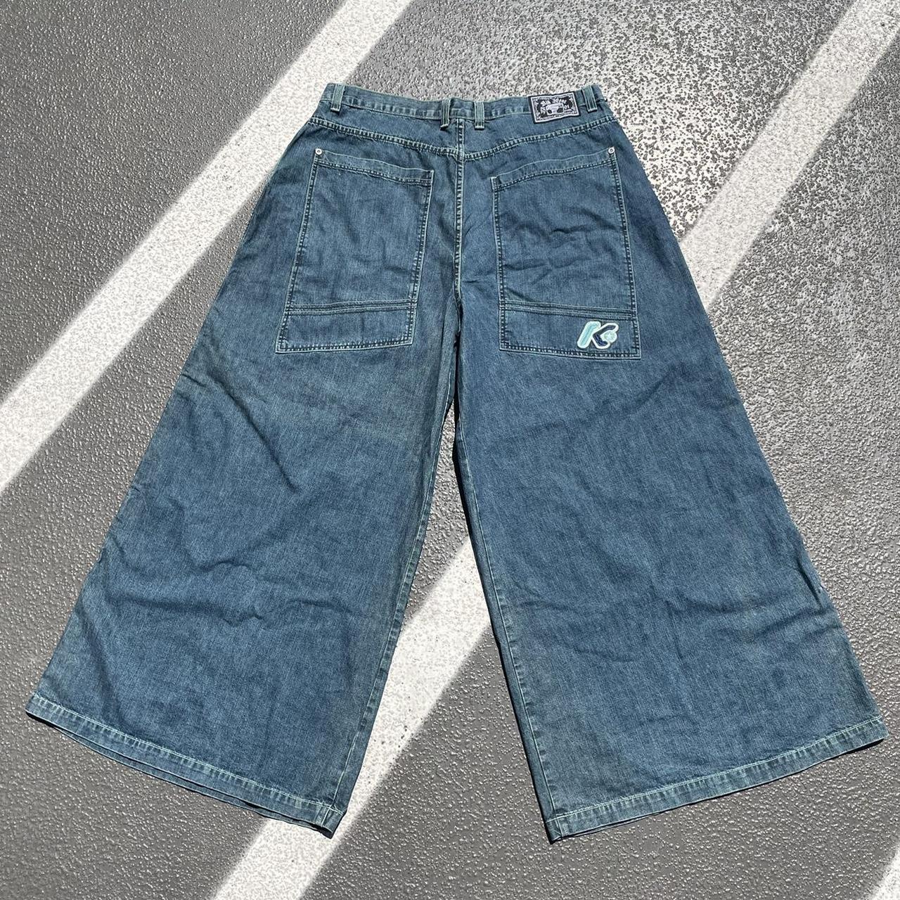 Vintage 90s Kikwear Super Wide Leg Raver Jeans One... - Depop