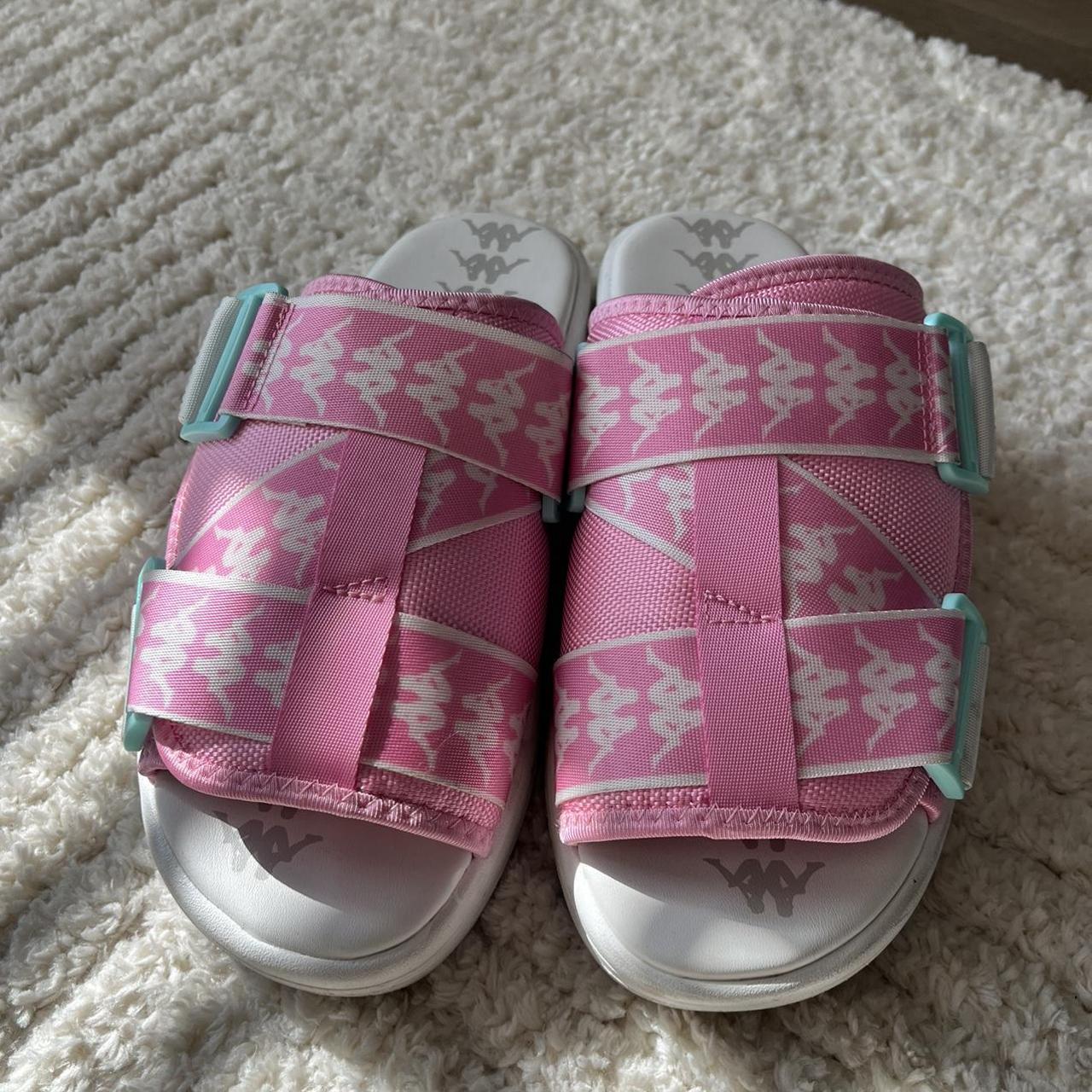 Women Pink Kappa Slides 💕 - Depop