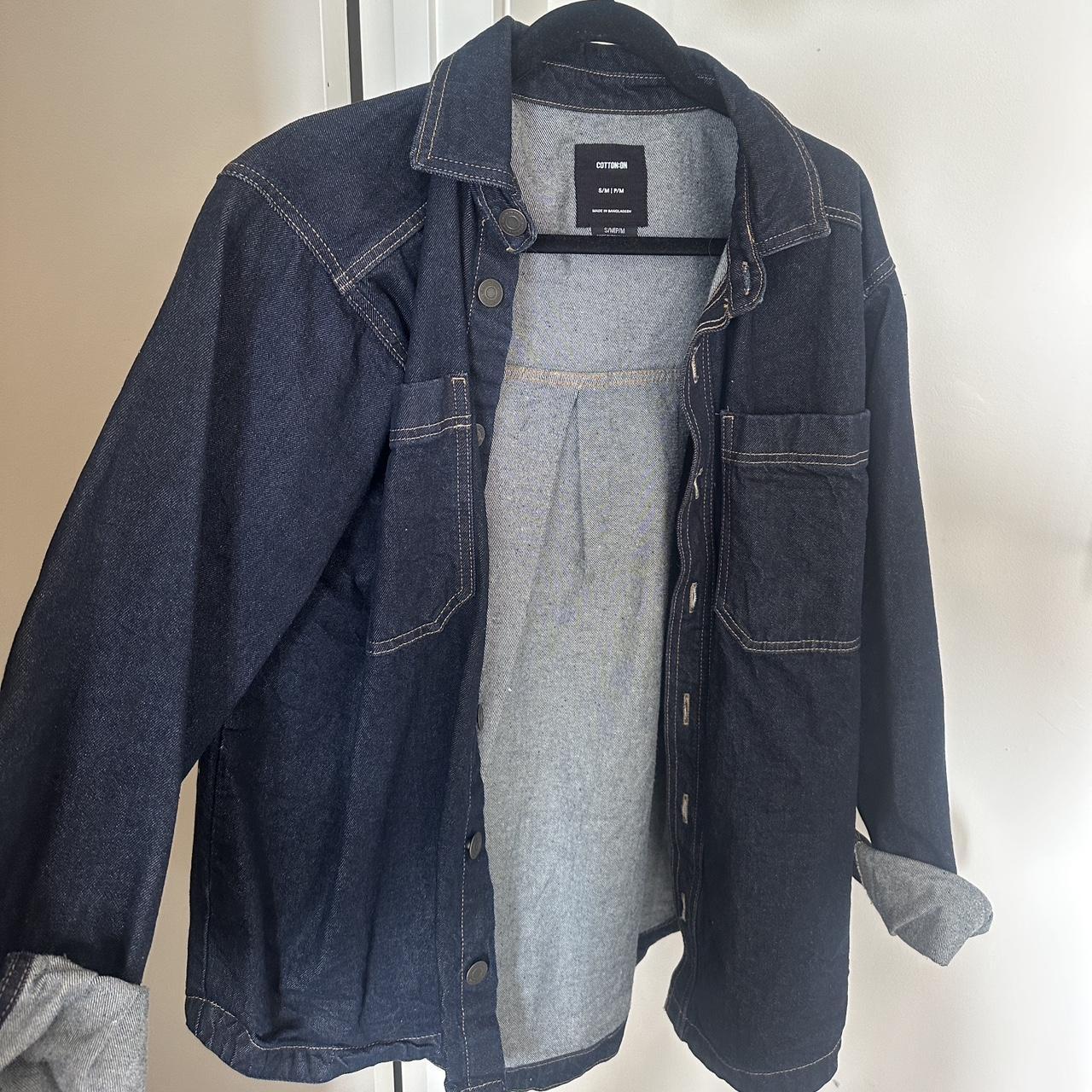 Oversized denim shacket/ jacket size small, would... | Depop