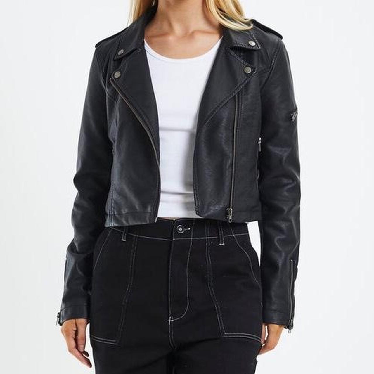 Neon Hart Stella Leather Look Biker Jacket Never... - Depop