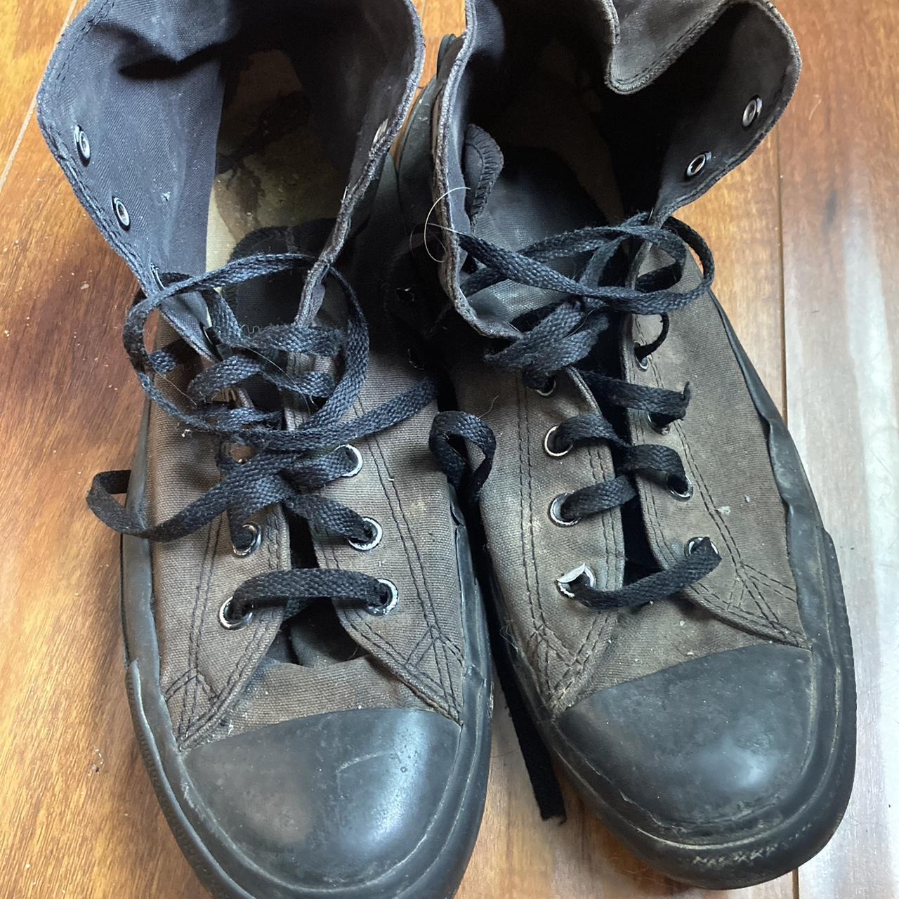 Super trashed and worn out high top black converse.... - Depop