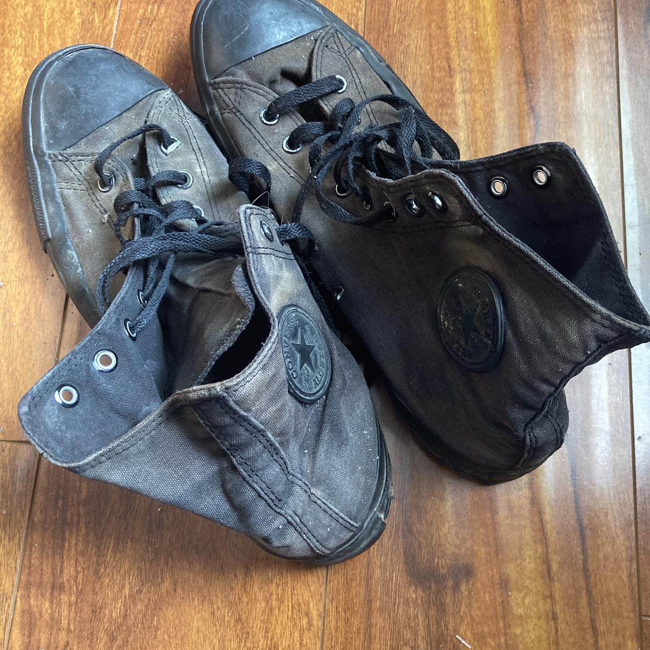 Super trashed and worn out high top black converse.... - Depop