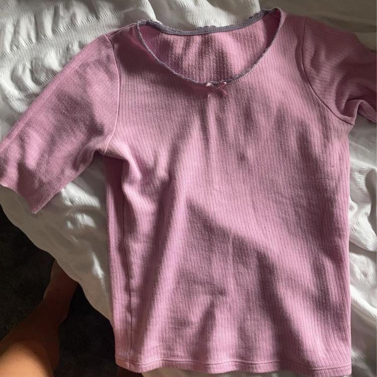 V cute baby pink baby tee. Used but still in great... - Depop