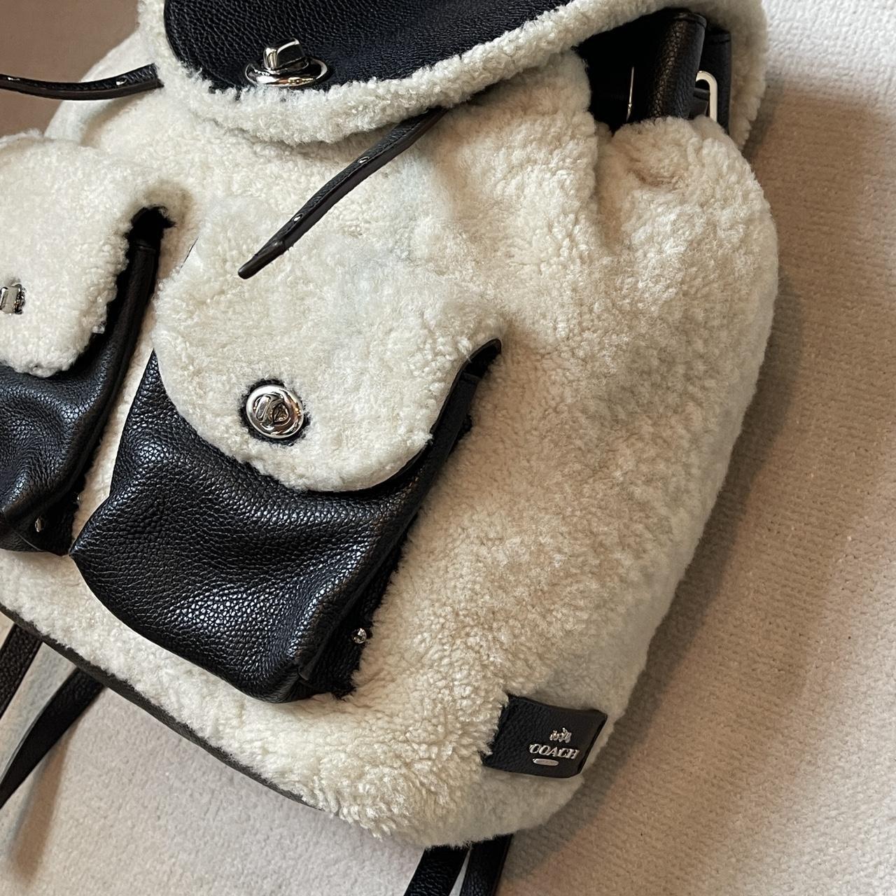 Coach NY Shearling and leather drawstring... - Depop