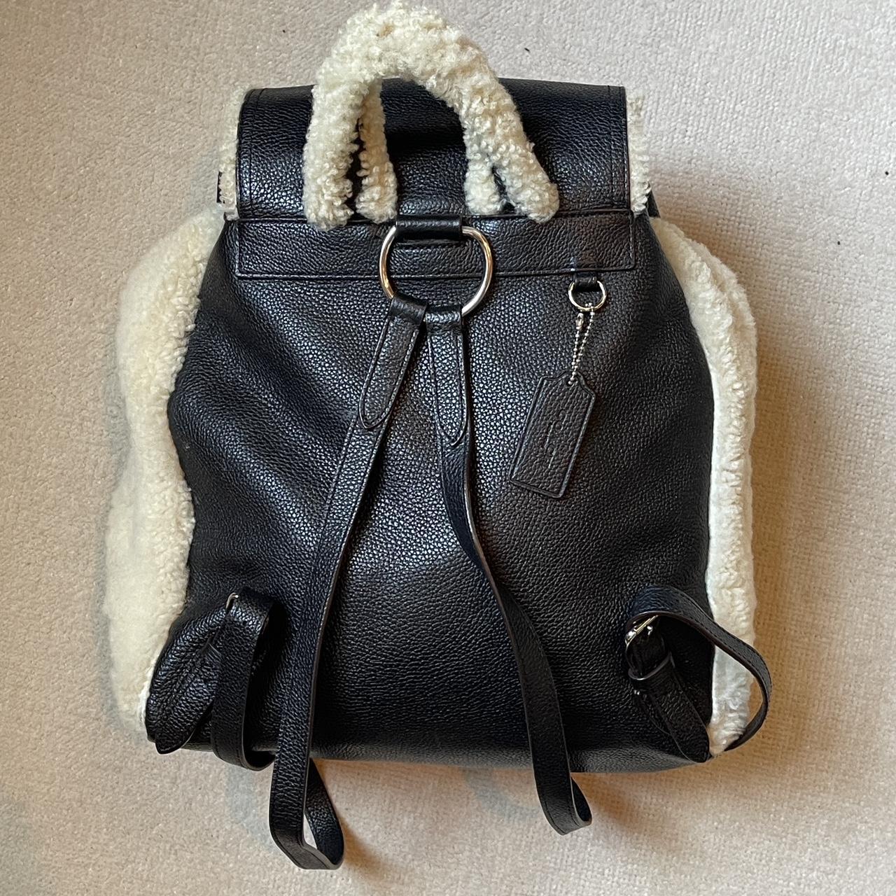 Coach NY Shearling and leather drawstring... - Depop