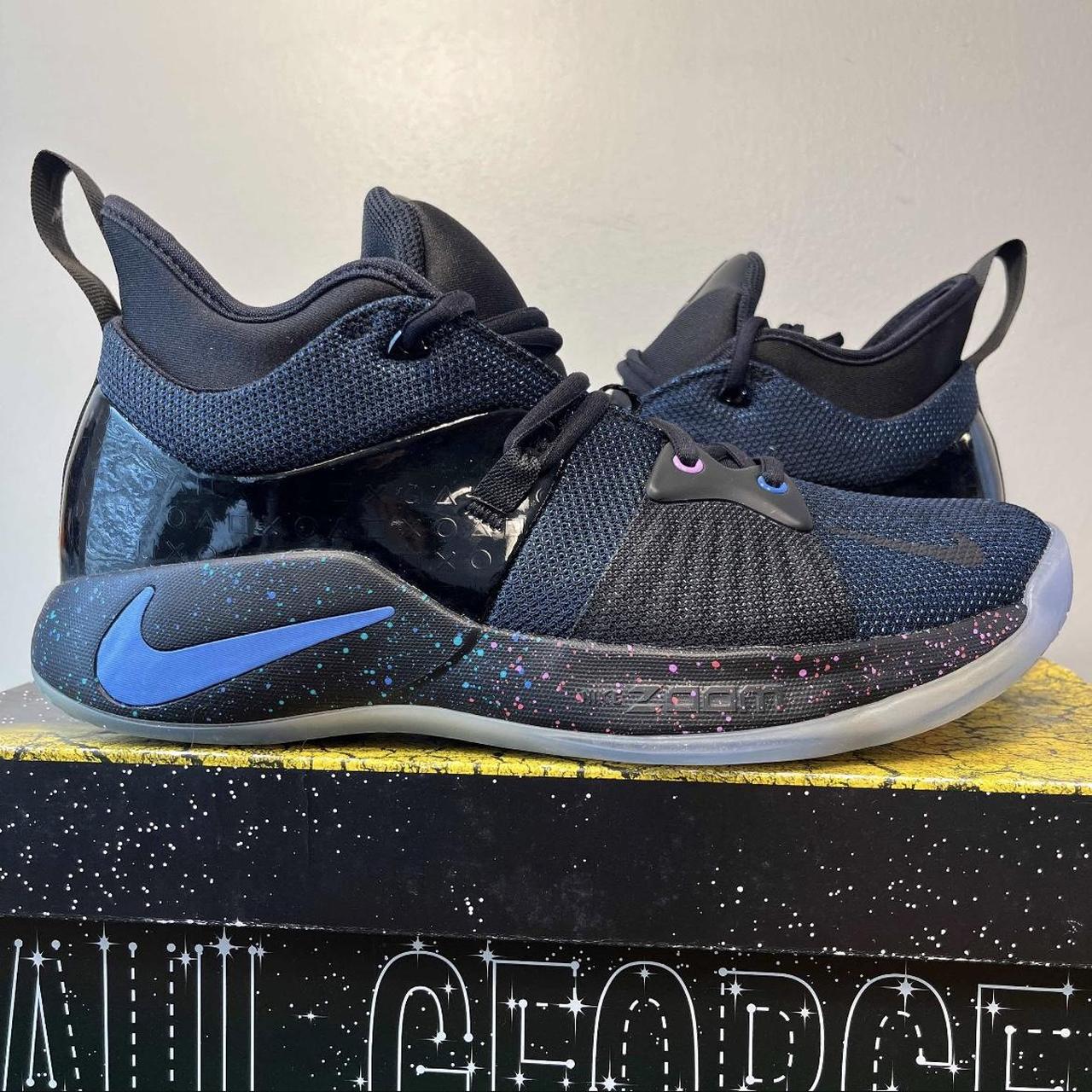 Nike PlayStation x PG 2 Black Racer Blue Size 8.5... - Depop