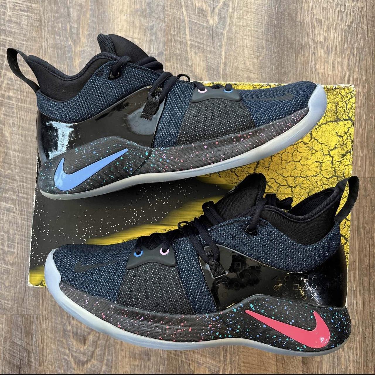 Nike PlayStation x PG 2 Black Racer Blue Size 8.5... - Depop