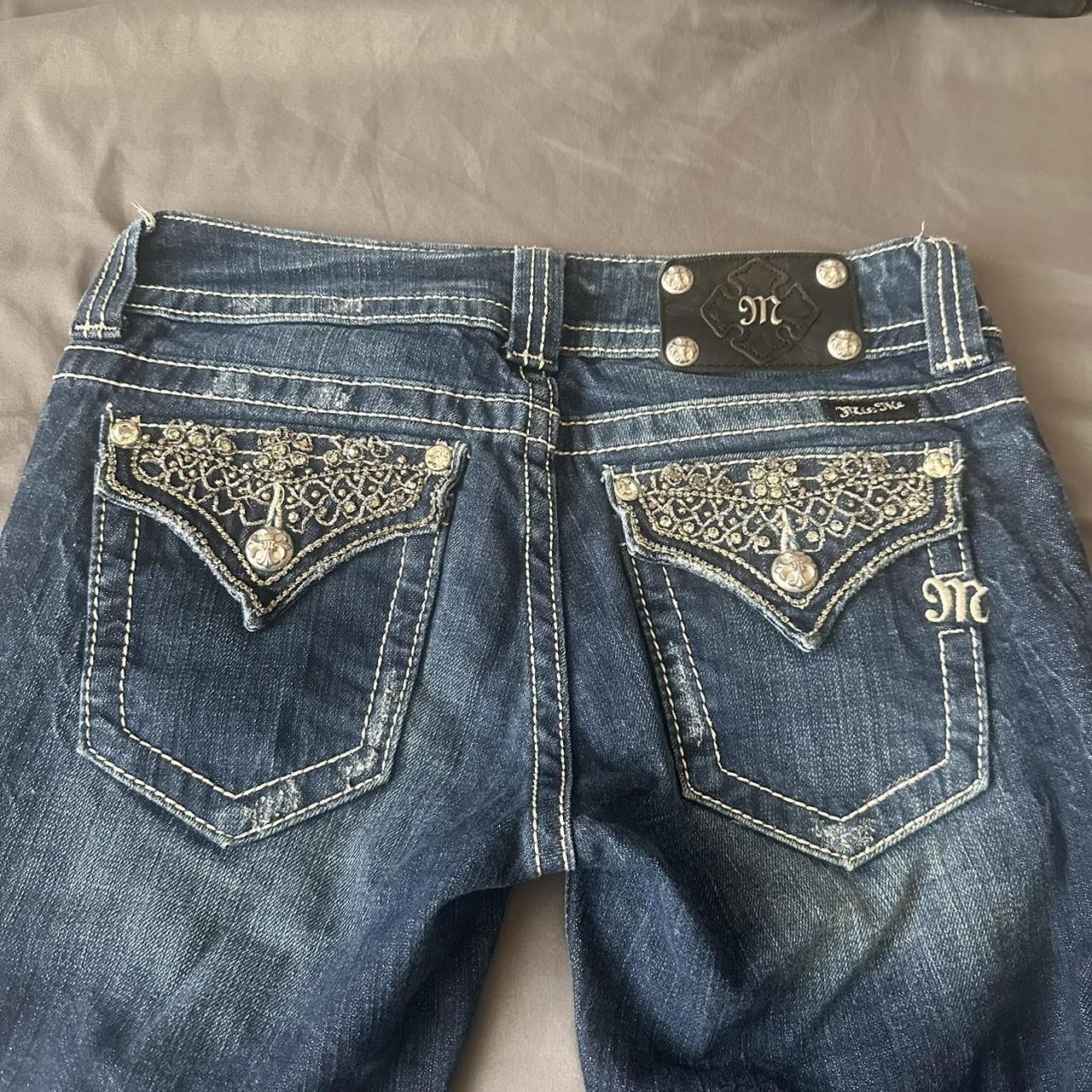 cutest low rise Miss Me jeans with gem pocket... | Depop