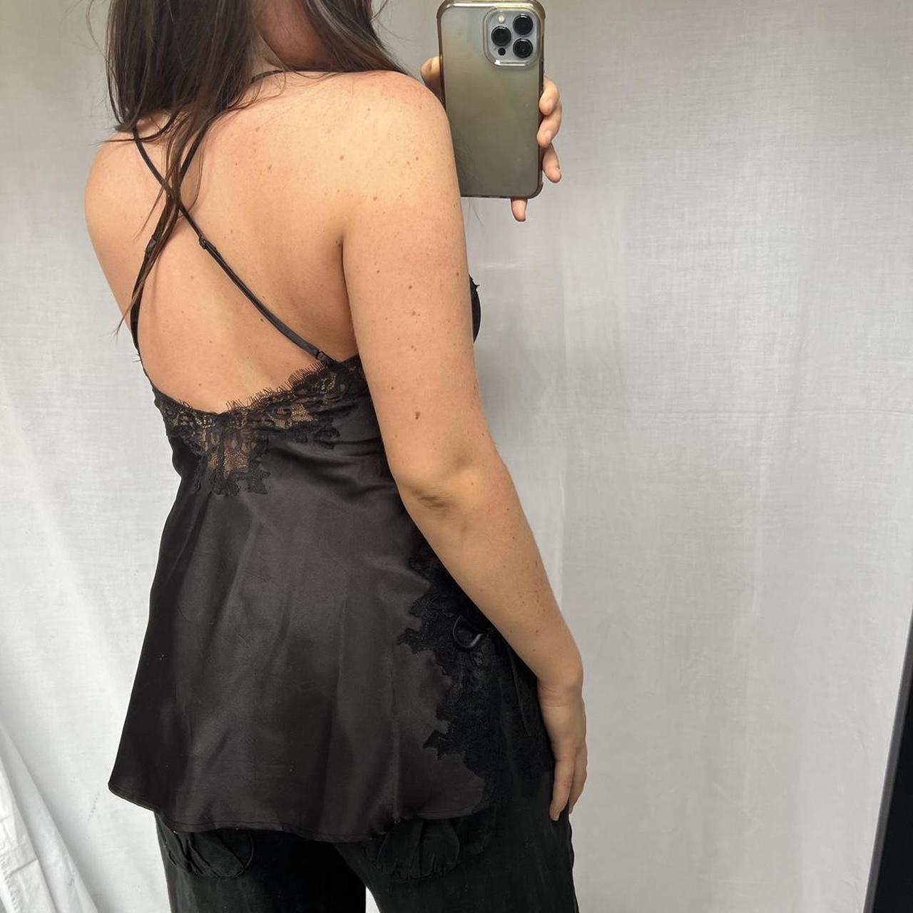 vintage satin and lace cami vintage camisole... - Depop