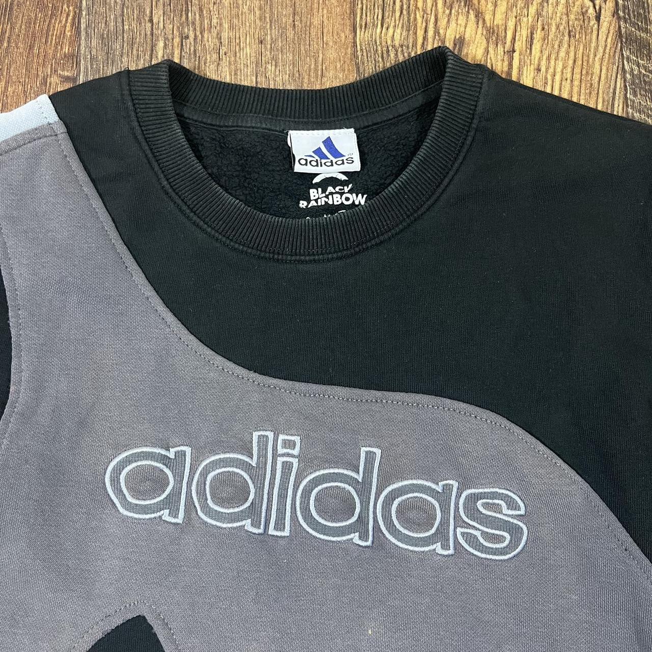 Vintage Adidas Sweatshirt Rework Colour: Black &... - Depop