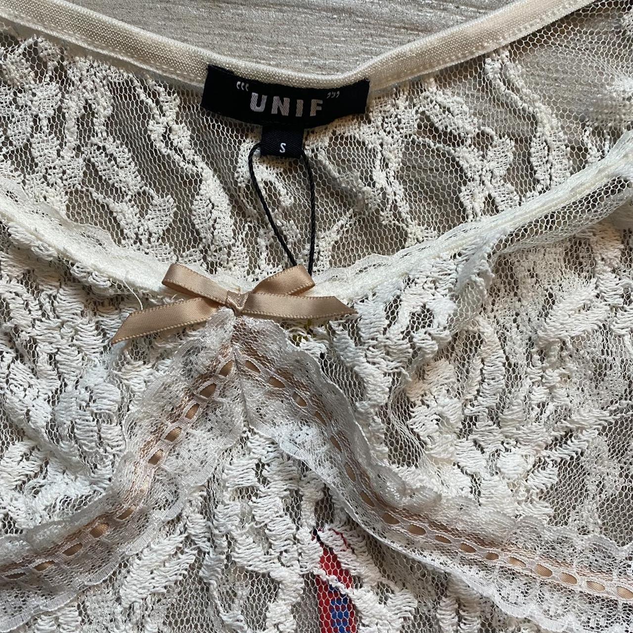 Unif white lacey tank brand new with tags never worn - Depop