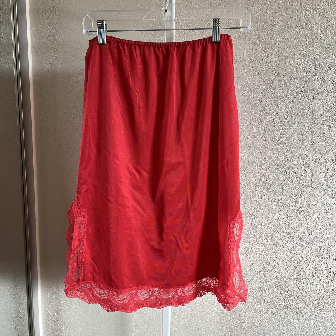 Red Slip Skirt - perfect red color - looks so... - Depop