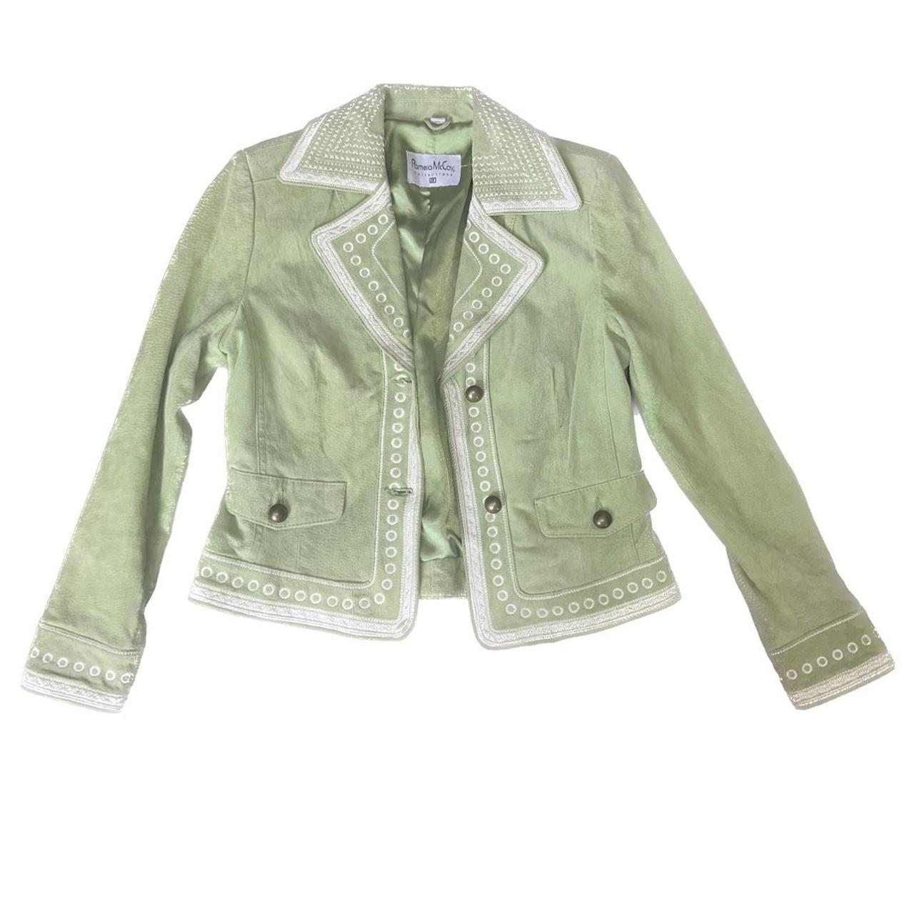 Women's Green and White Jacket | Depop
