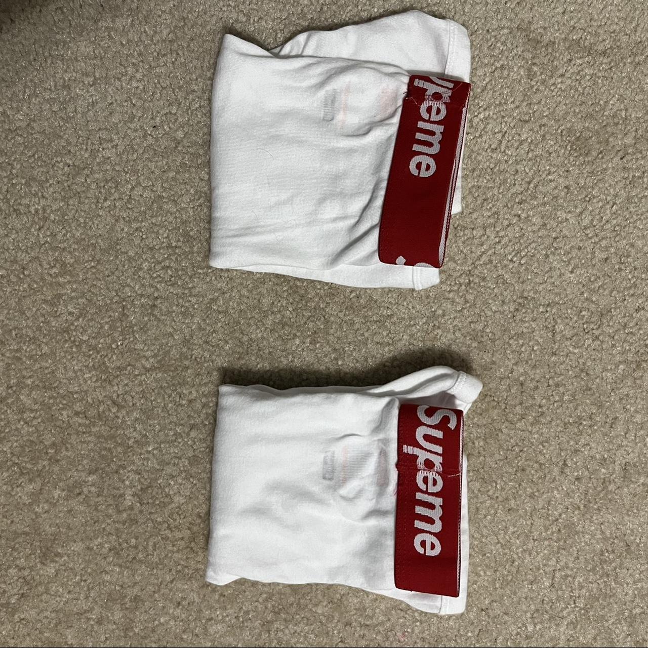 Supreme Men's White and Red Boxers-and-briefs | Depop