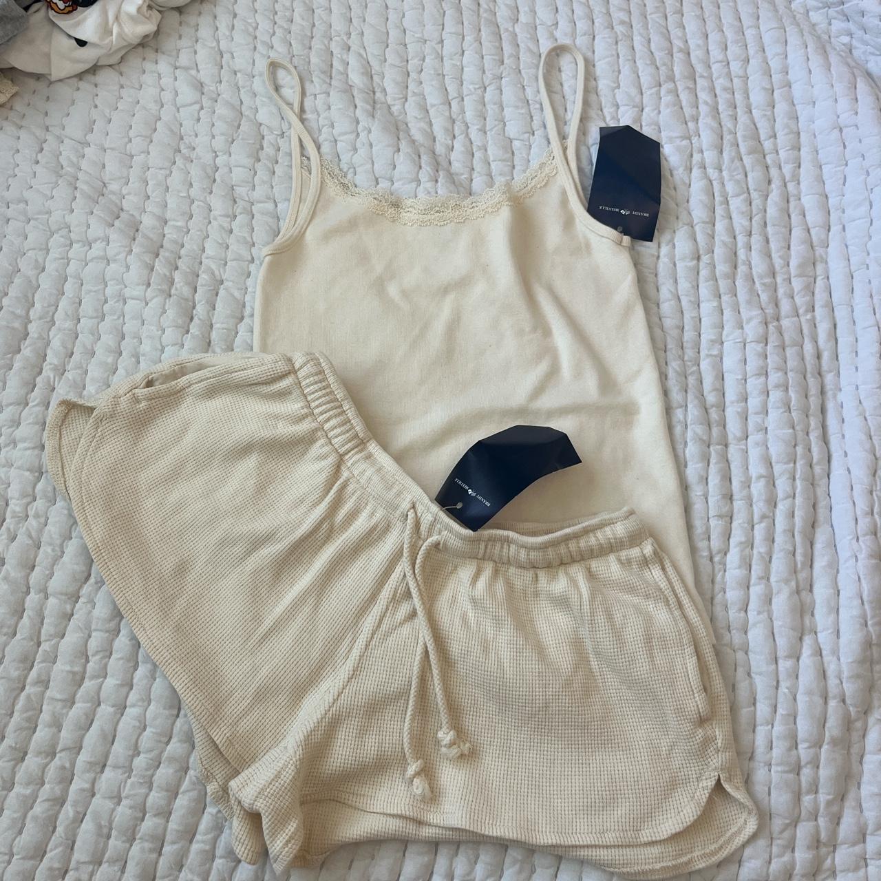 Brandy Melville cream pj set Adorable and super... - Depop