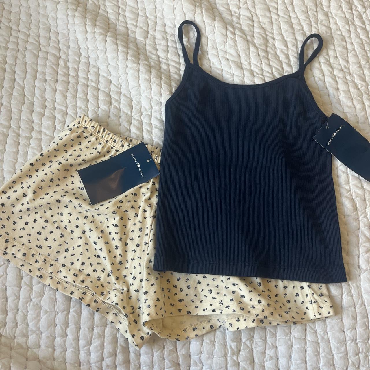 Floral brandy Melville boxer pj set Send... - Depop