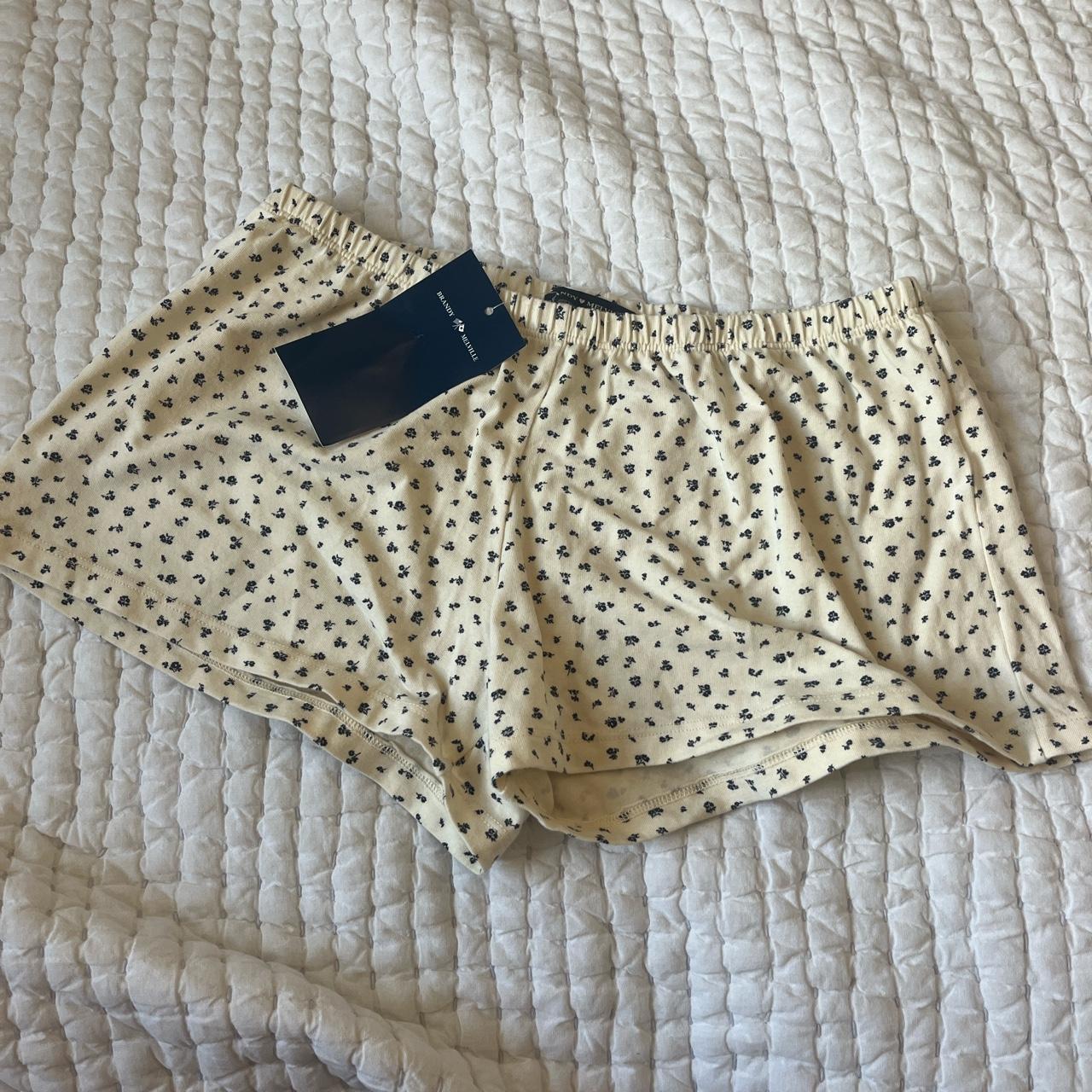 Floral brandy Melville boxer pj set Send... - Depop