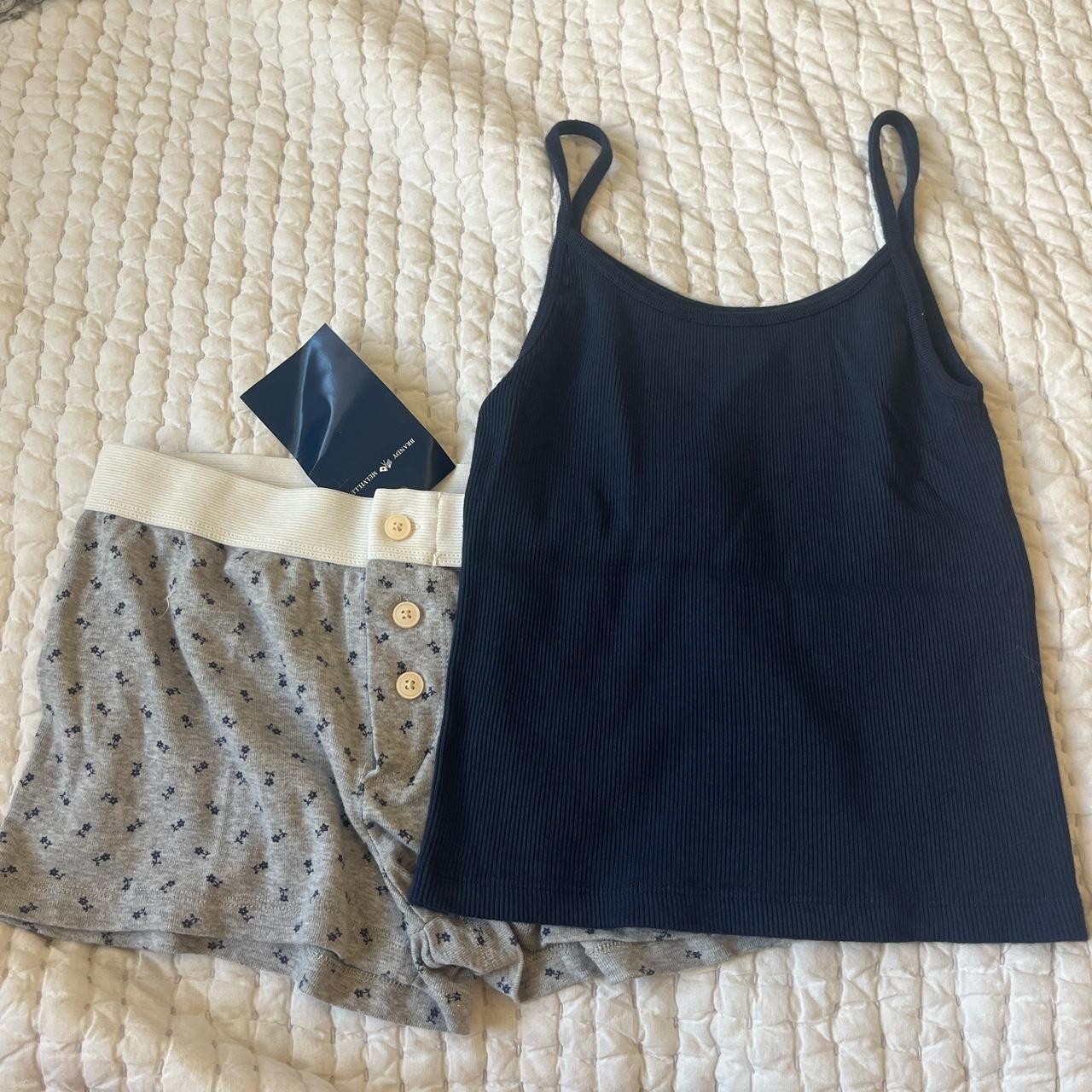 Floral brandy Melville boxer pj set Send... - Depop