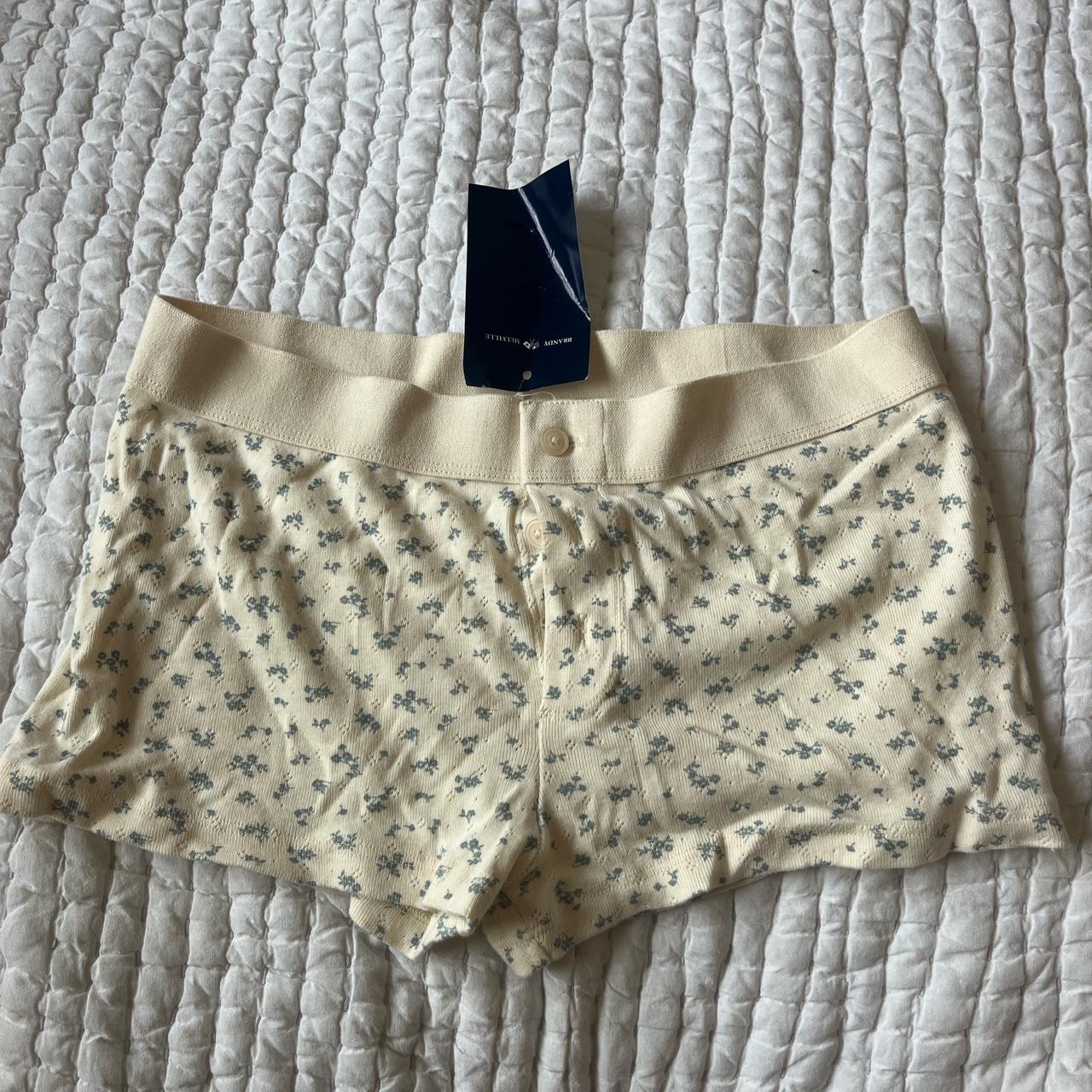 Adorable brandy Melville cream floral boxer pj... - Depop