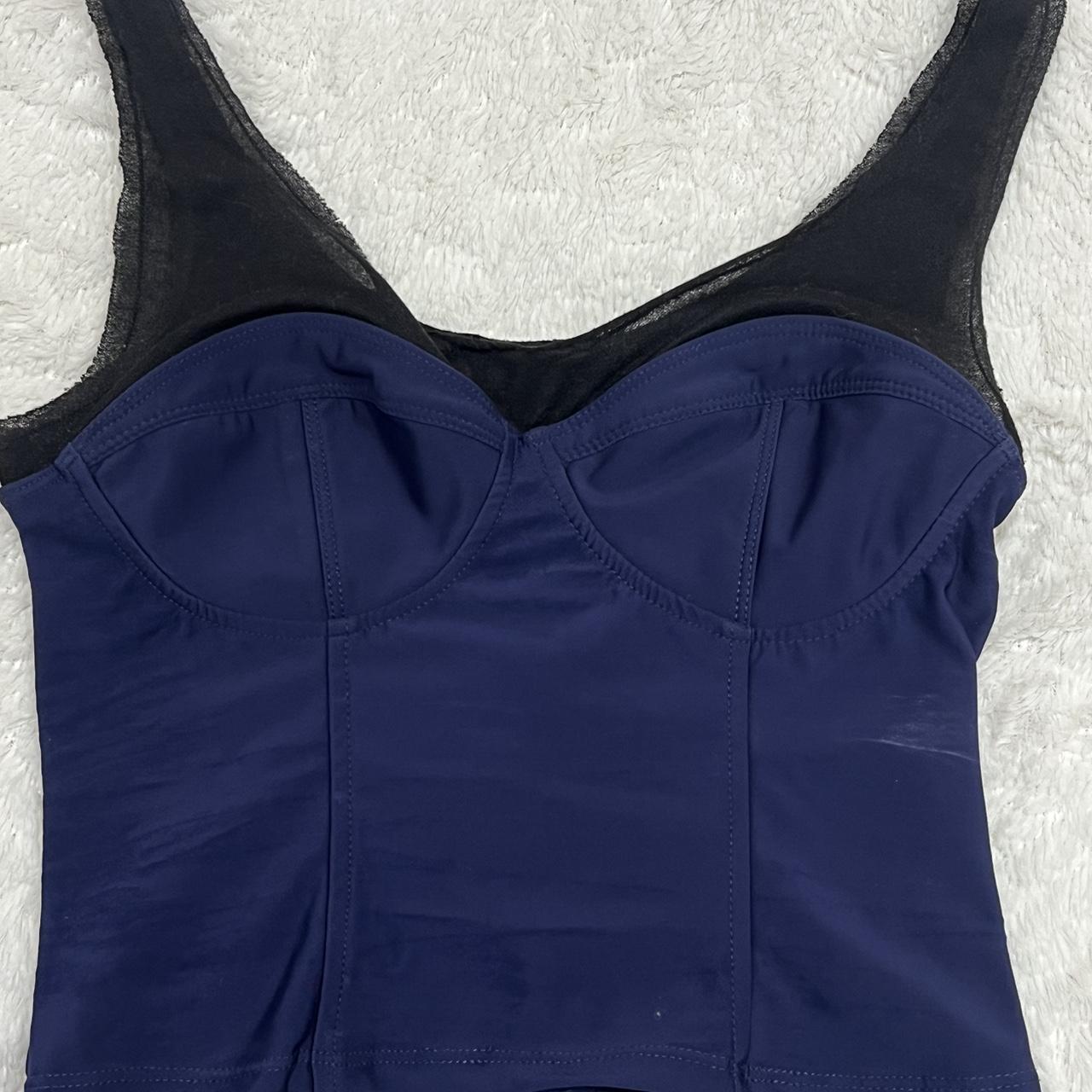 Tela xs corset top Navy blue good condition - Depop