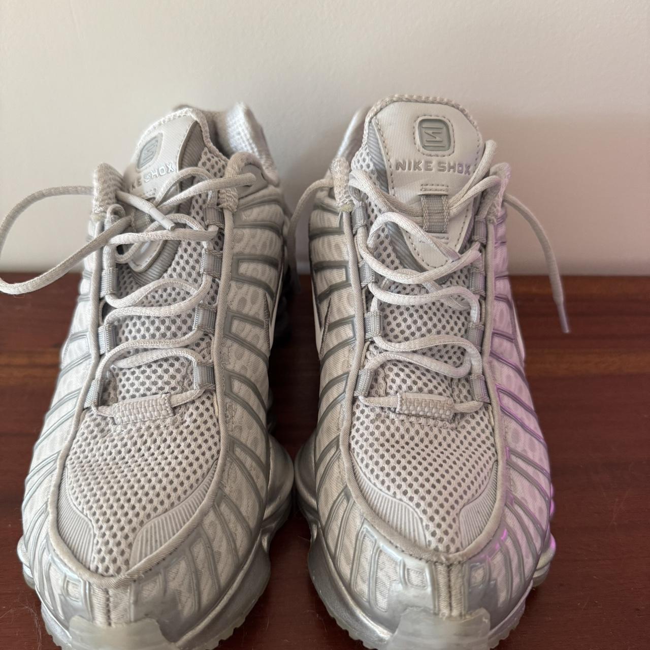 selling grey shox’s women’s 8!! worn only a handful... | Depop