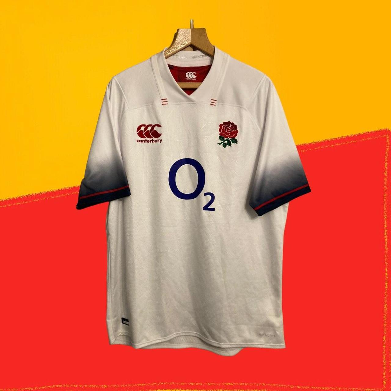 Canterbury Men's White and Navy T-shirt | Depop