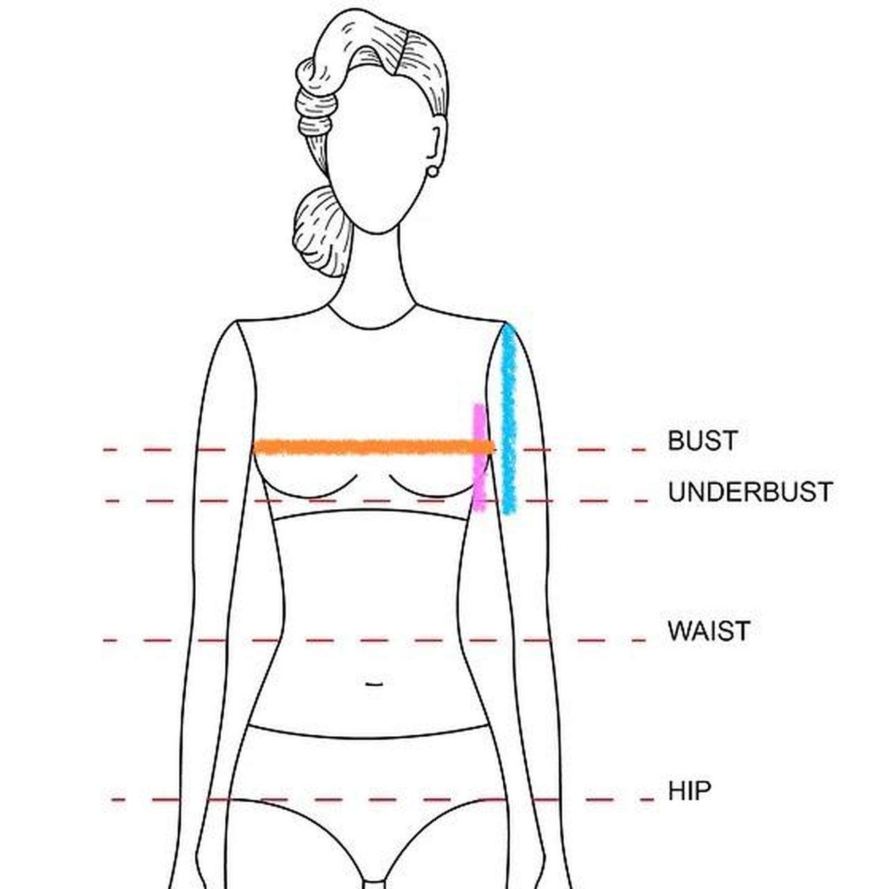 🎀 pink: underarm to underbust blue: shoulder to... - Depop