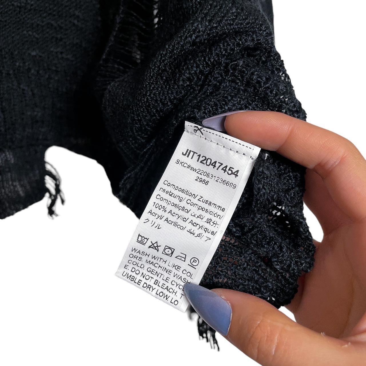 ️ RIPPED SWEATER ️ Oversized black ribbed knit... - Depop