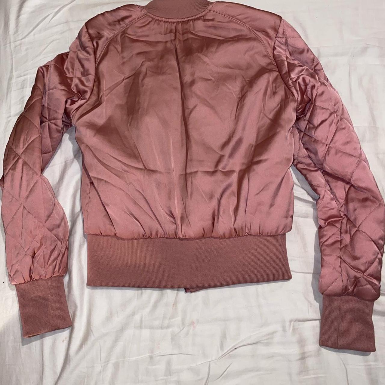 Gorgeous pink silky bomber jacket with pockets and... - Depop