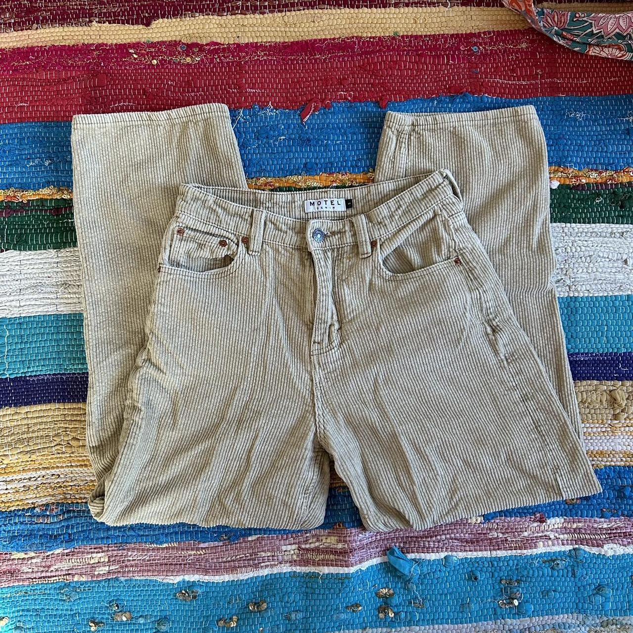 Beige corduroy wide leg pants. These are perfect.... - Depop