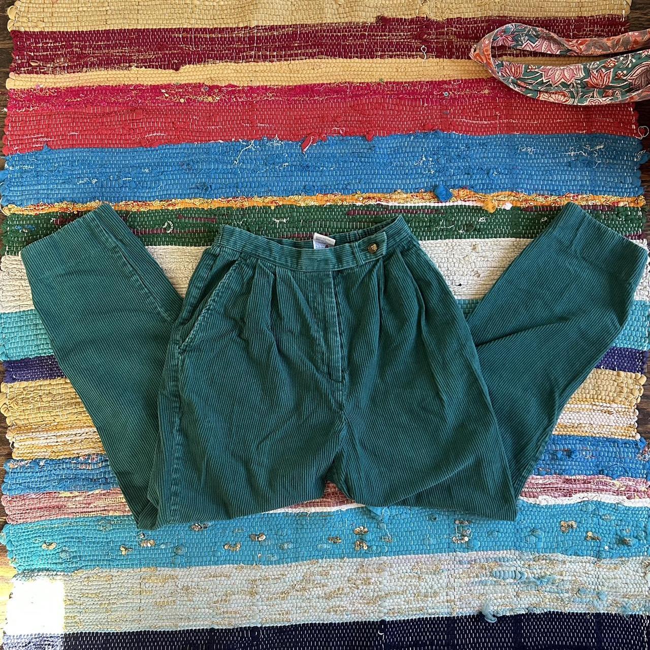 Vintage green corduroys. These are labeled as a size... - Depop