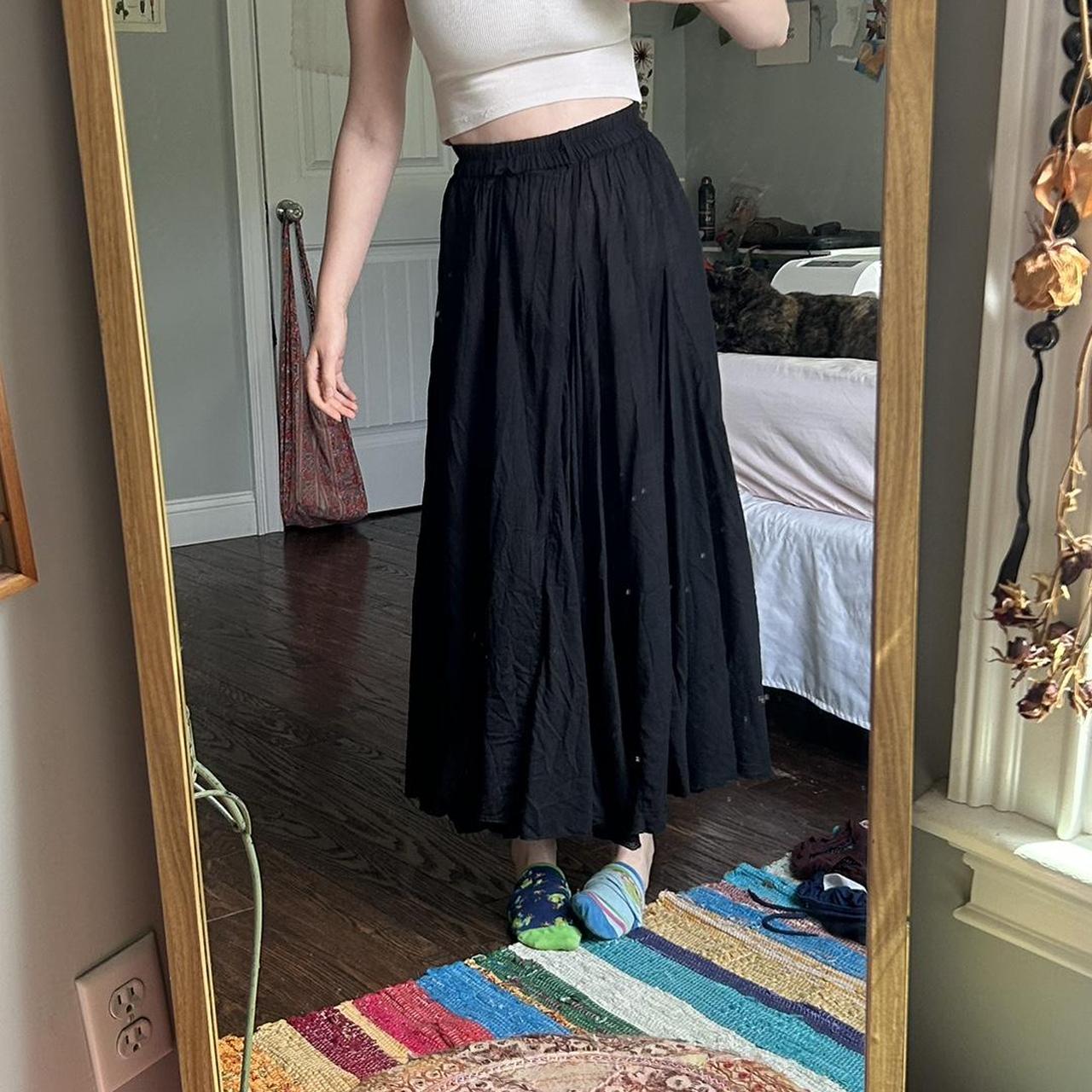 Vintage black skirt!! This is very flowy and light... - Depop