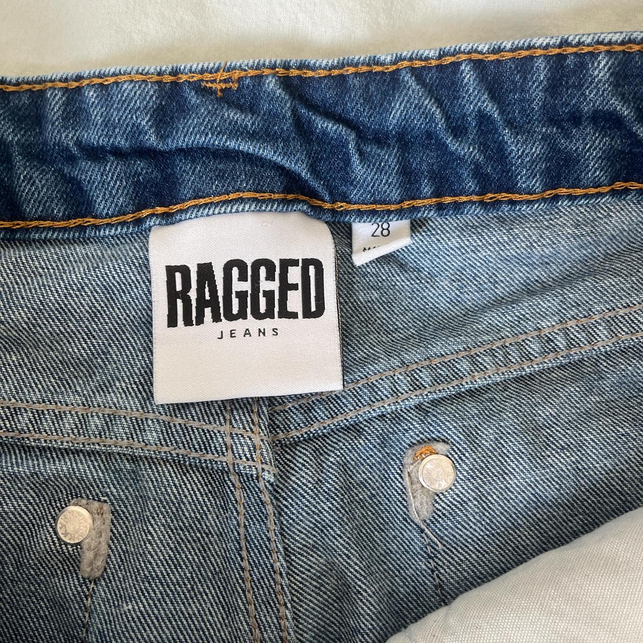 Ragged blue baggy jeans! Size 28 and bought from... - Depop