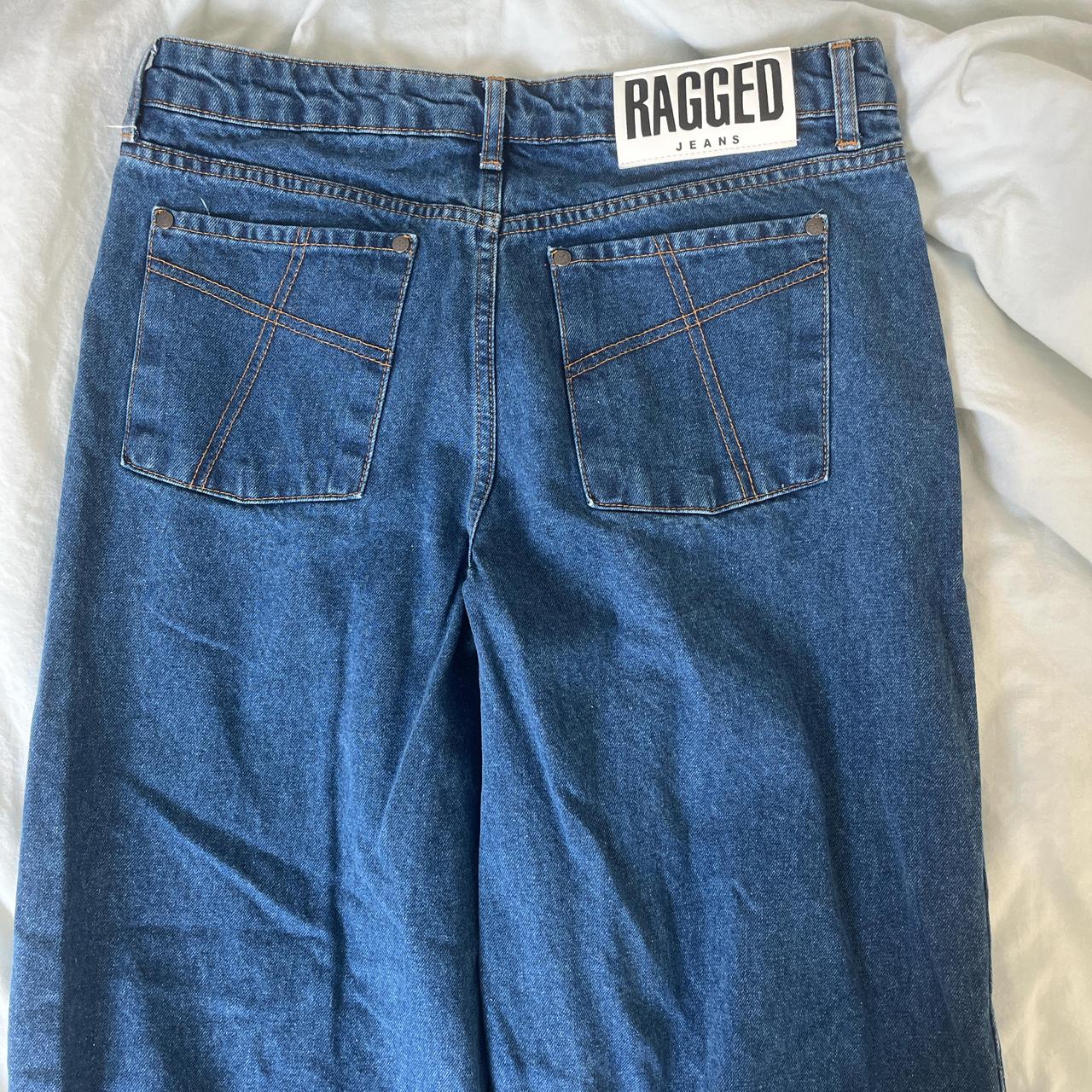Ragged blue baggy jeans! Size 28 and bought from... - Depop