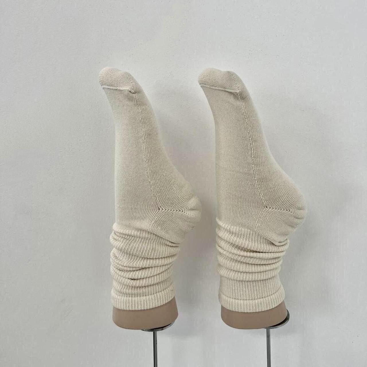 LAA419 - CREME UNISEX SOCK Slightly imperfect. All... - Depop