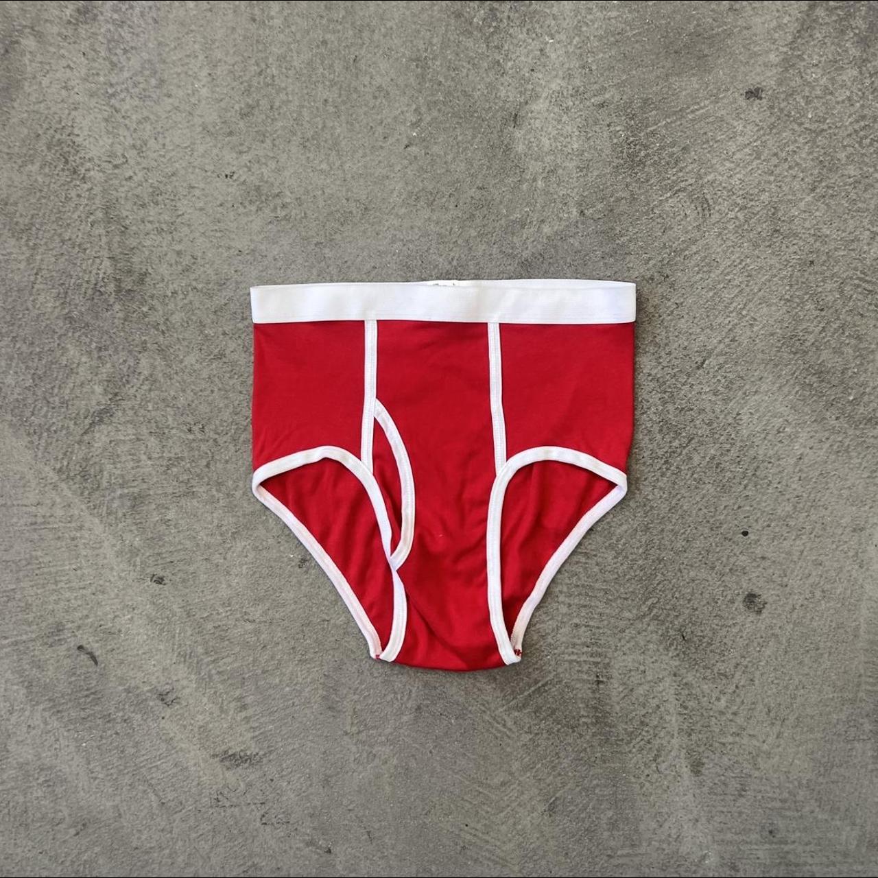 RED MEN'S BABY RIB BRIEF Slightly imperfect. All... - Depop