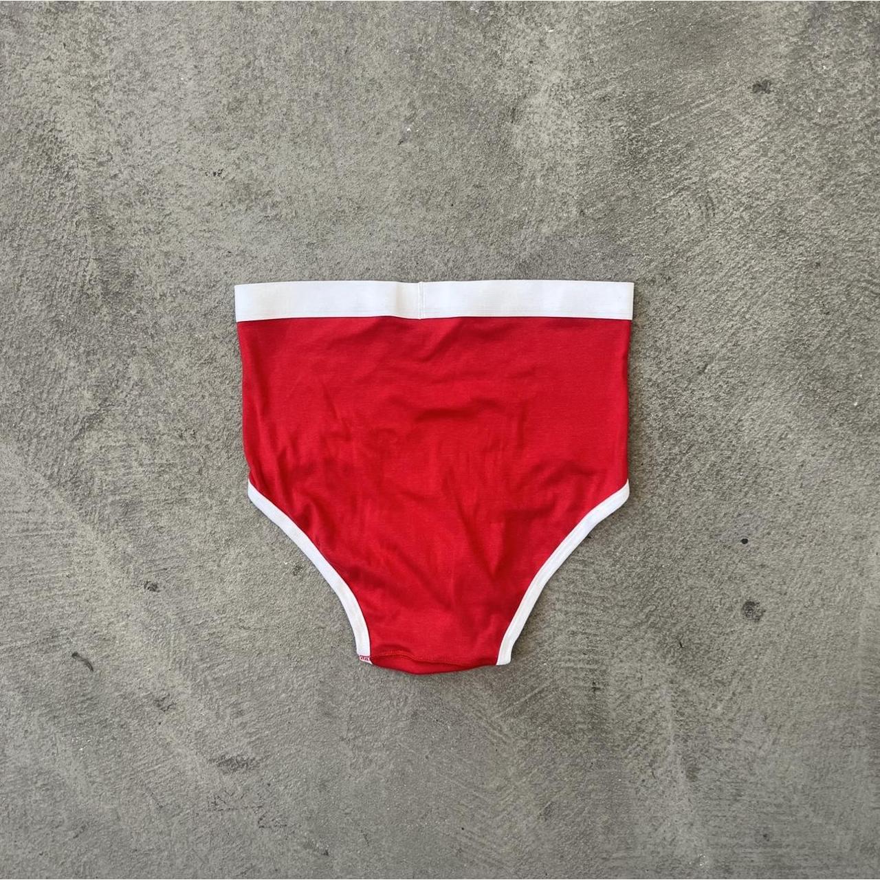 RED MEN'S BABY RIB BRIEF Slightly imperfect. All... - Depop