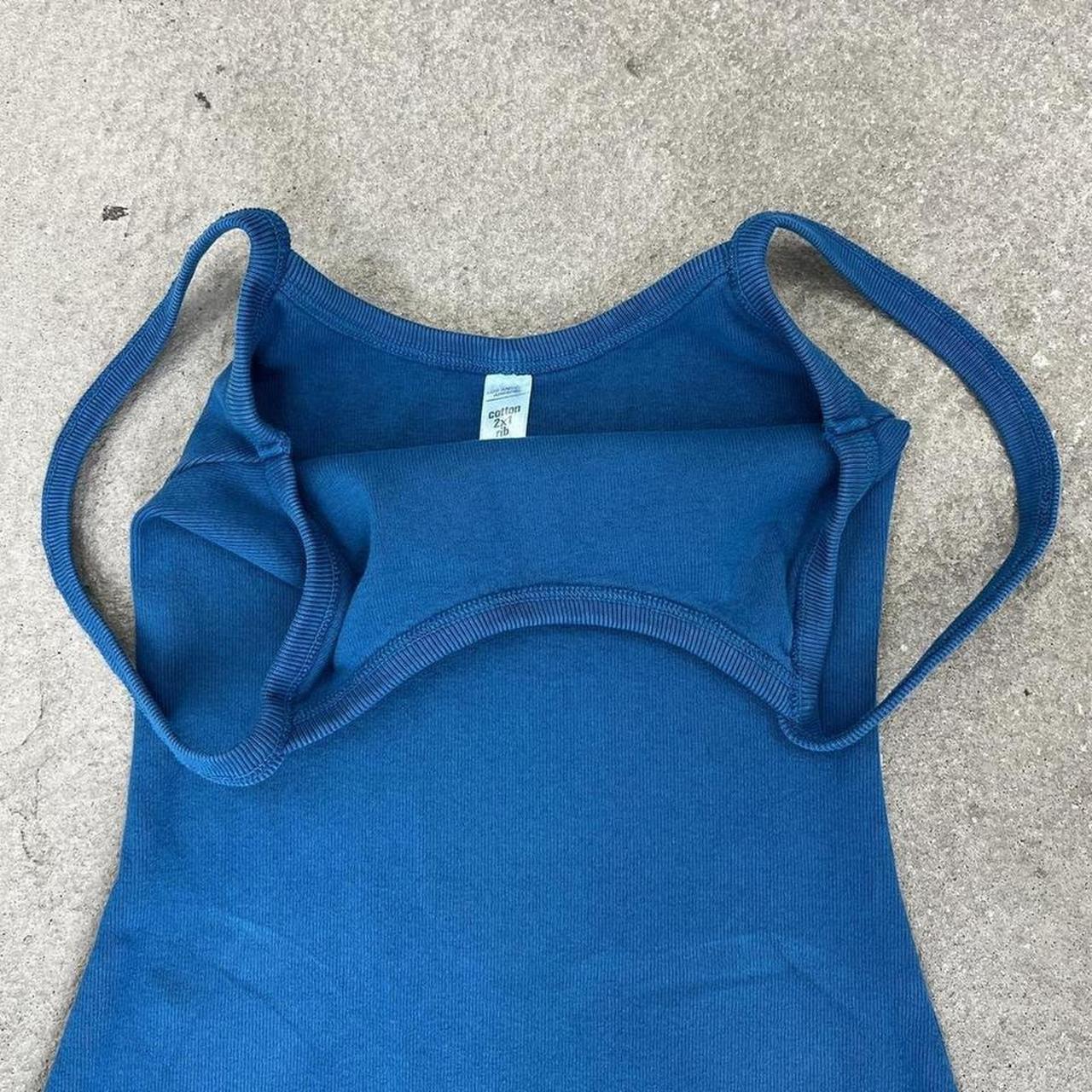 LAA8031- SAMPLE CERULEAN BLUE HEAVY RIB SPAGHETTI... - Depop