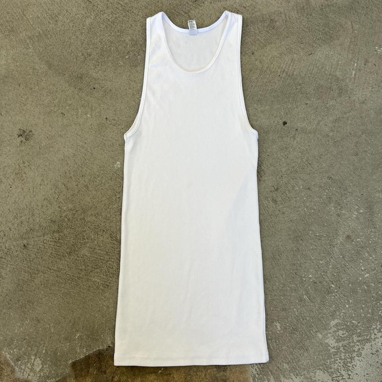 LAA8994 - WHITE COTTON RIB TANK Slightly imperfect.... | Depop