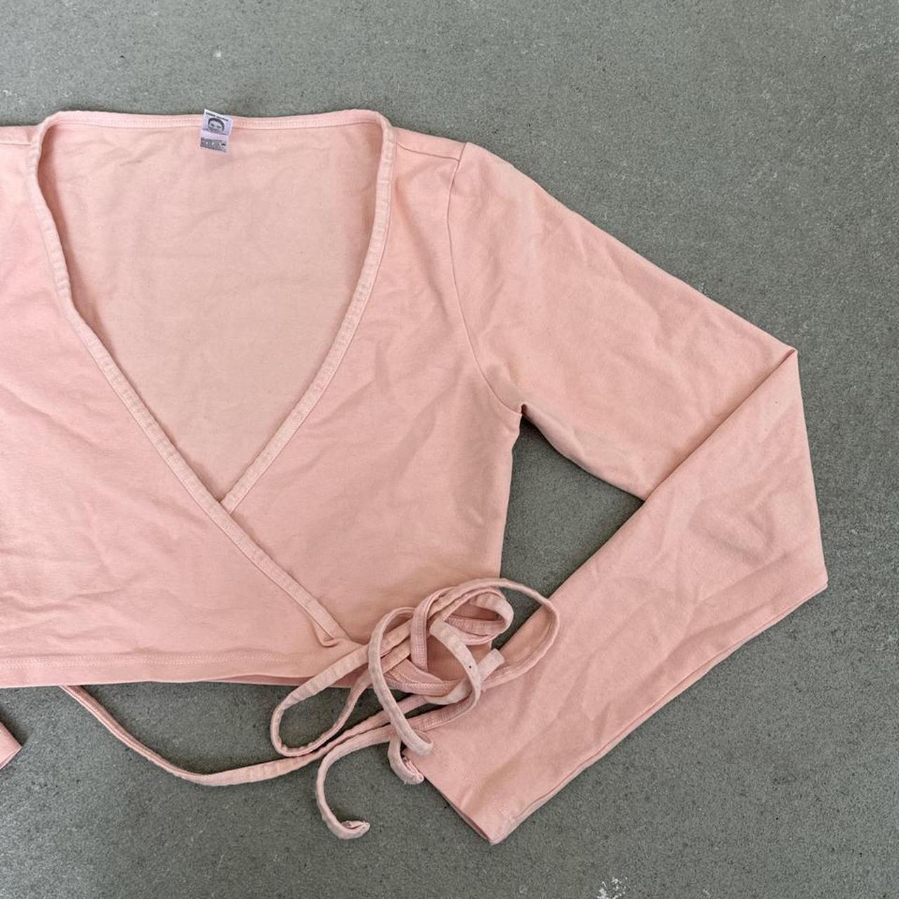 LAA3577 - SEASHELL PINK GARMENT DYE LONG SLEEVE WRAP... | Depop