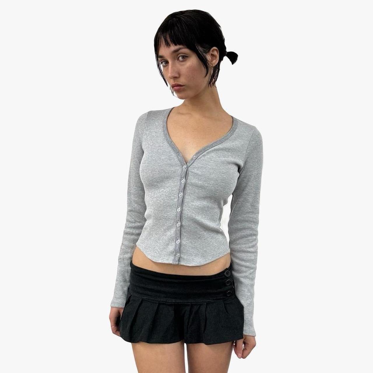 LAA7745 - IMPERFECT SAMPLE HEATHER GREY RIB LONG... | Depop