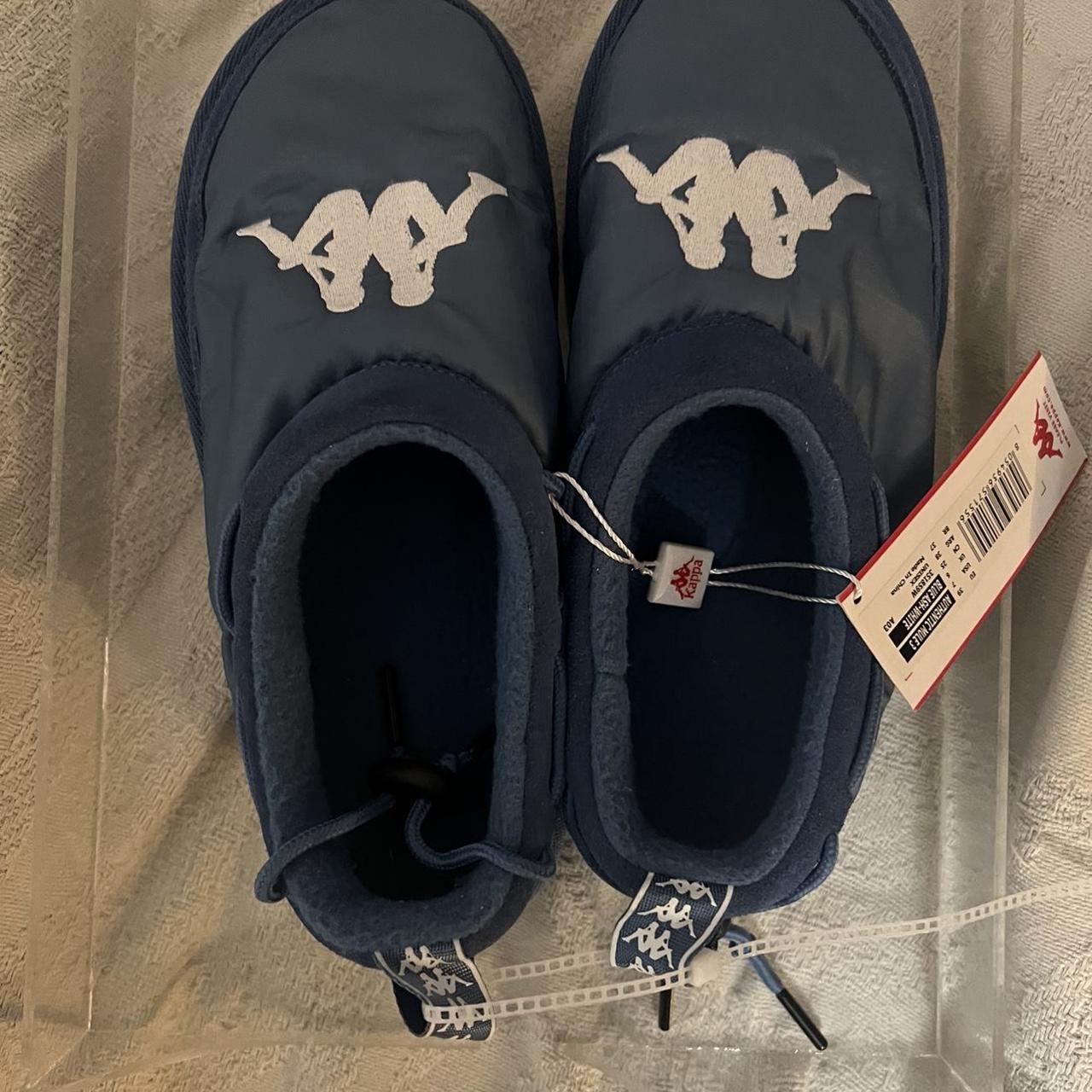 Kappa navy blue slide shoes Unisex shoes - Depop