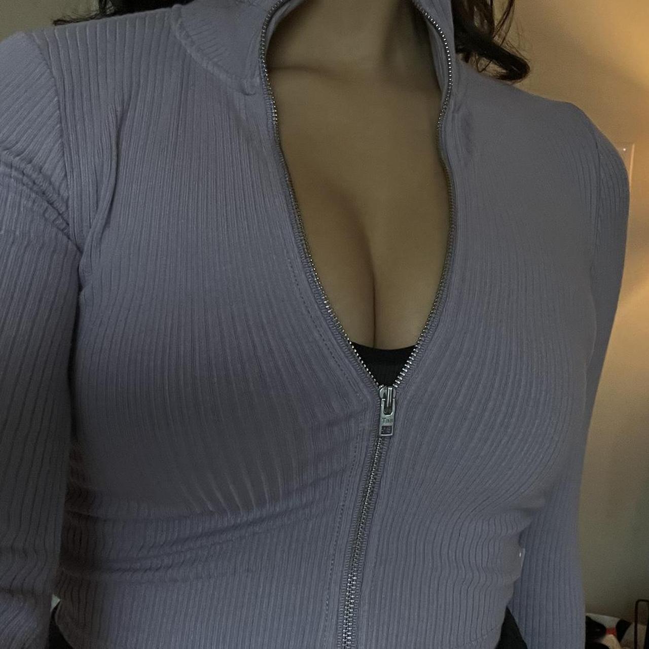 Tna ribbed zip up in lilac Gives the snatched bbl... - Depop