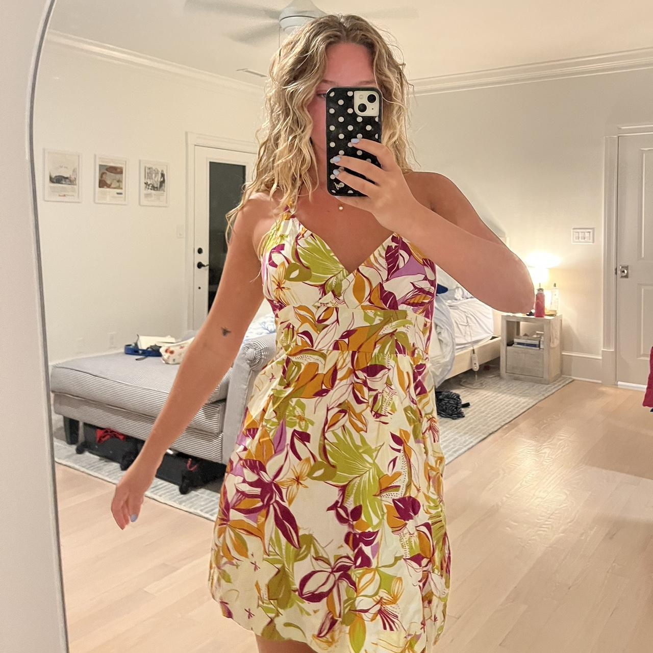 Beautiful halter mini sundress ️🌸 ️ sad to part with... - Depop