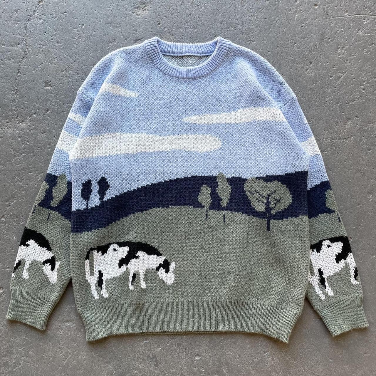 Grazing Cows Sweater Sick cozy knit sweater w... - Depop