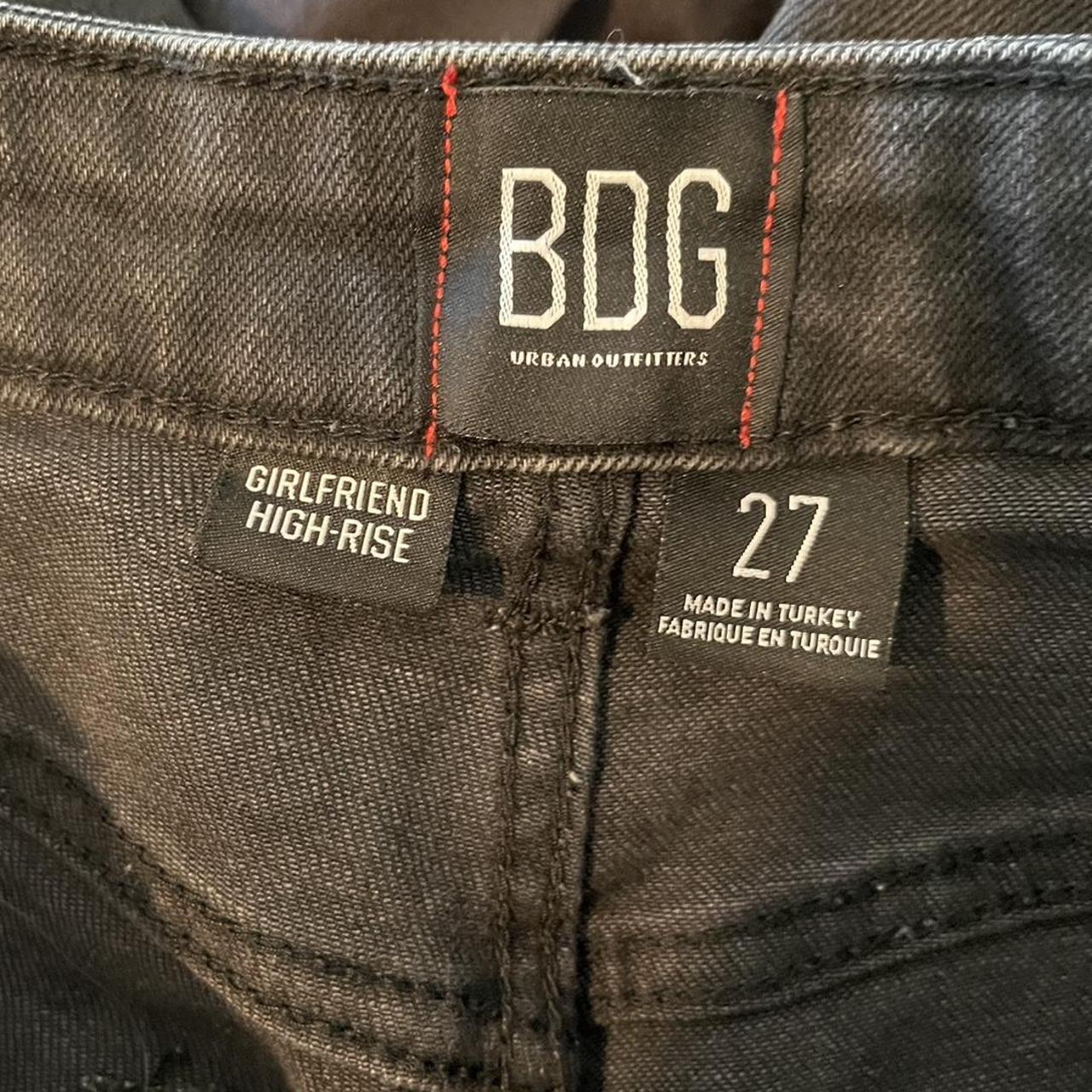 BDG Black High Rise Exposed Button Girlfriend Jeans... - Depop